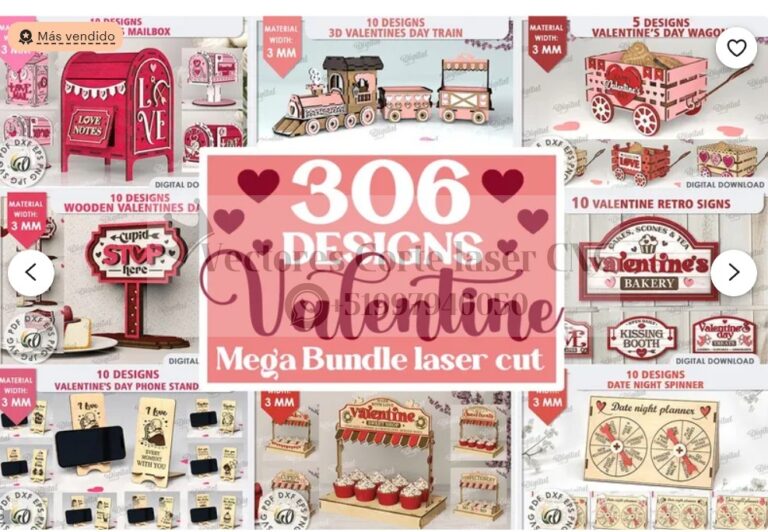 Mega paquete de corte laser para el dia de san valentin con catalogo ...