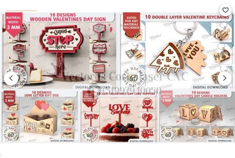 Mega paquete de corte laser para el dia de san valentin con catalogo ...