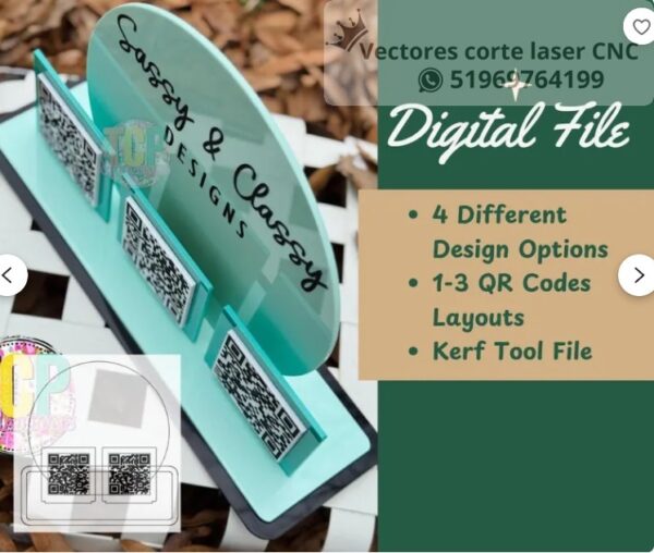 Exhibidor de Mesa Personalizado con Códigos QR – Vector para corte ...