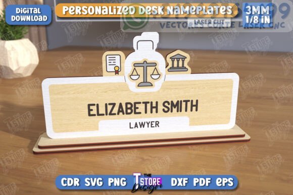 Placas de Escritorio Personalizadas para Profesionales – Vector para ...