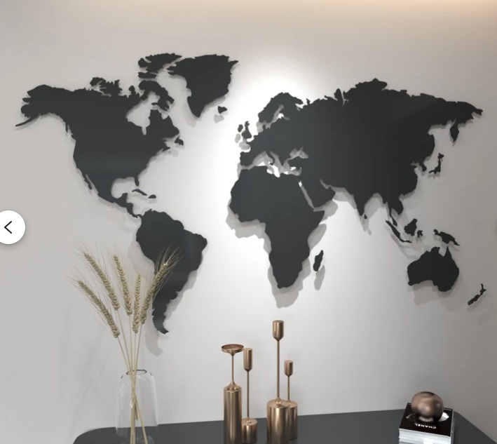 Mapa del mundo para corte láser – Decoración elegante y moderna | Tu ...