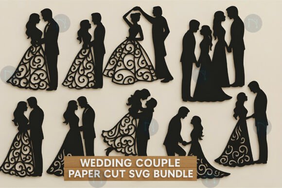 Paquete SVG de Parejas de Novios para Corte Láser y Decoración – Tu ...