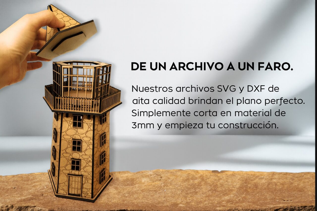 Faro 3D para Corte Láser – Archivo Digital SVG DXF – Tu bunker de ...