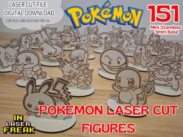 Pack de 151 Figuras Pokémon para Corte Láser – Tu bunker de Vectores y más