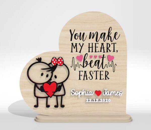 Corazón romántico de San Valentín con frases personalizadas para corte ...