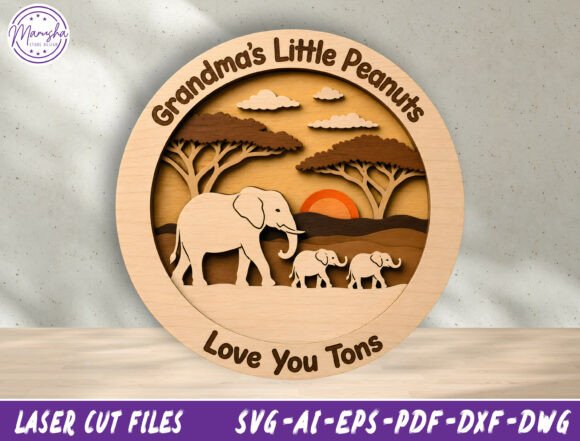 Cuadros Redondos Personalizados de Familias de Animales para Corte ...